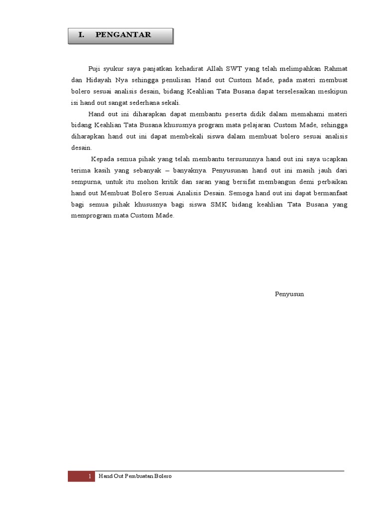 Handout Custome Made | PDF