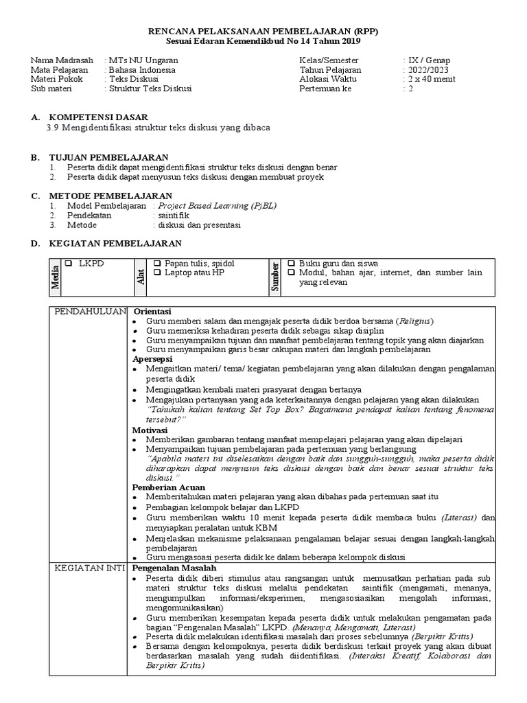 Modul Ajar PJBL B Indo | PDF