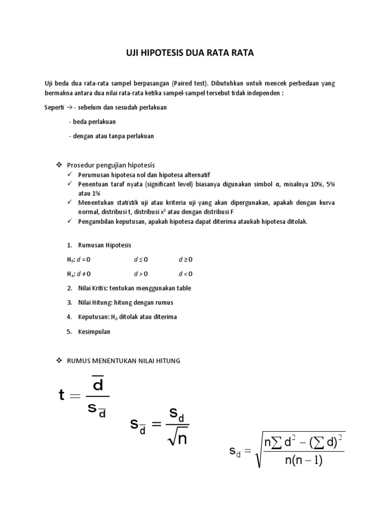 10.uji Hipotesis Dua Rata Rata | PDF 10.uji Hipotesis Dua Rata Rata | PDF