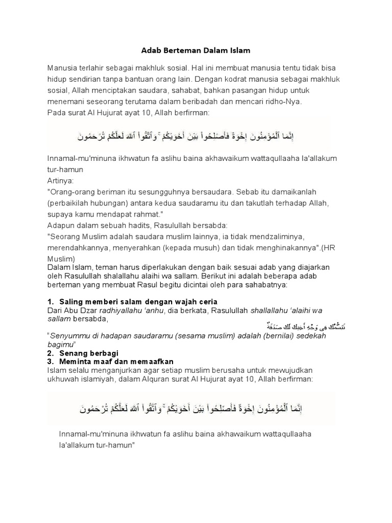 Adab Berteman2 | PDF