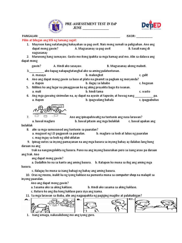 Pre Test Esp 2 Pdf