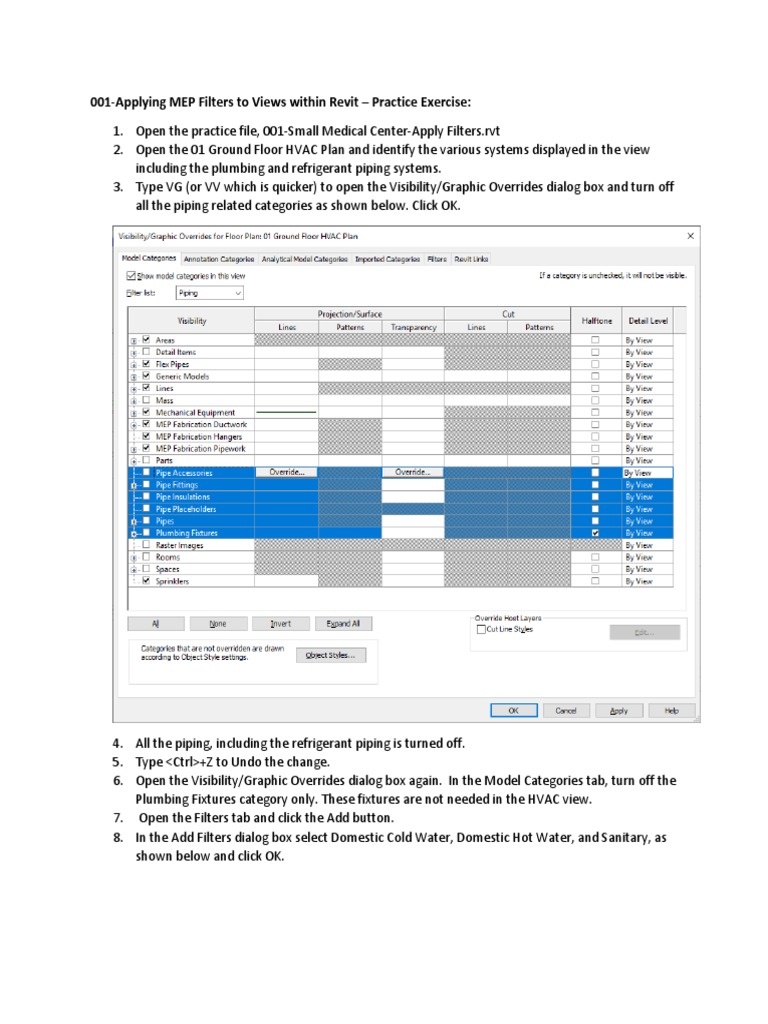 MEP-CBDP0001 - 1571172118 - 001-Applying MEP Filters-Exercise | PDF