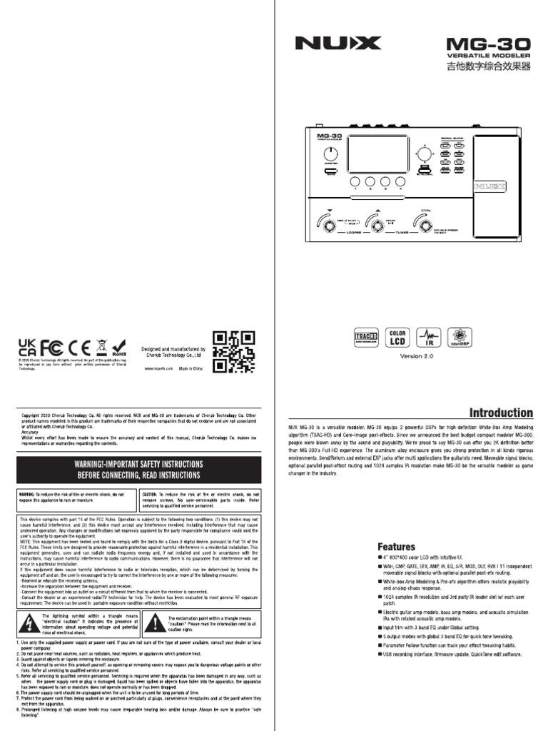 Nux Mg30 Usermanual en | PDF