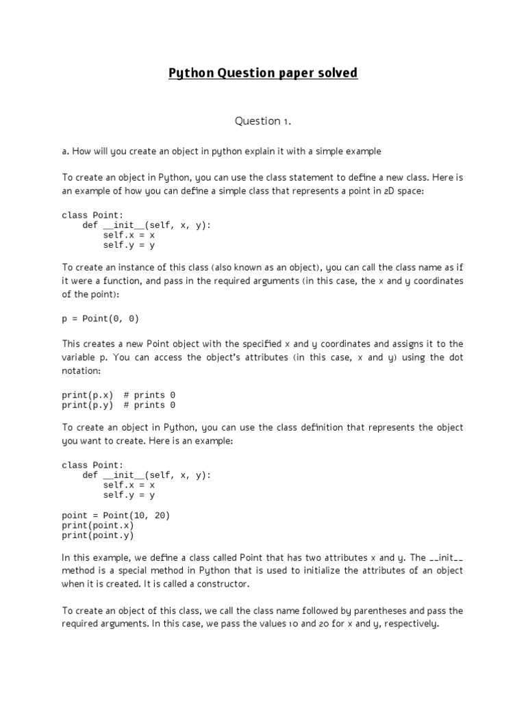 Python Question Paper Solved | PDF | Regular Expression | Parameter ... Python Question Paper Solved | PDF | Regular Expression | Parameter ...