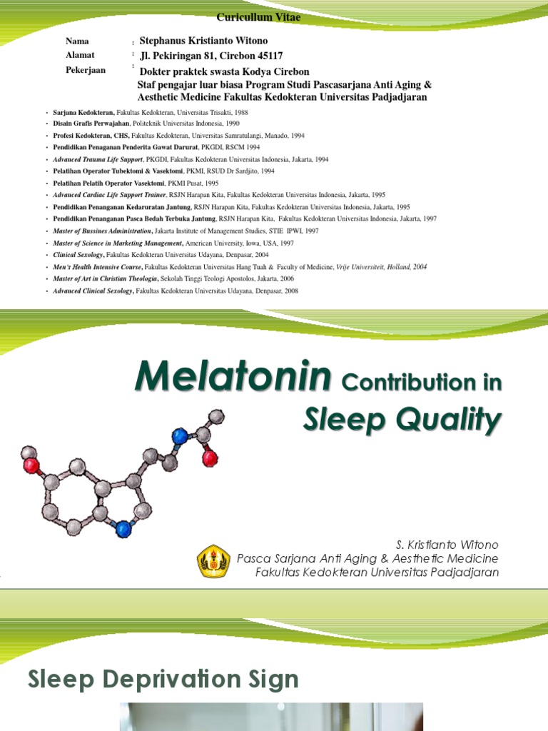 DR Kristianto - Melatonin Contribution in Sleep Quality | PDF | Sleep ...