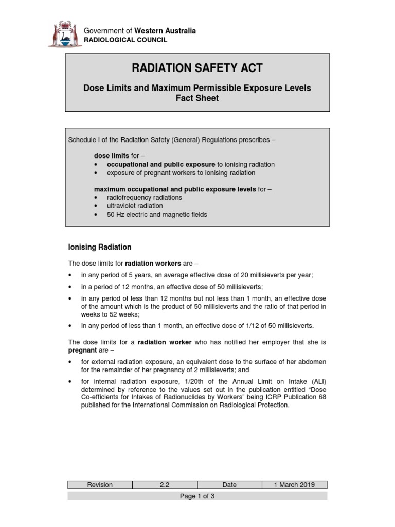 Dose Limits | PDF | Hertz | Radiation Protection