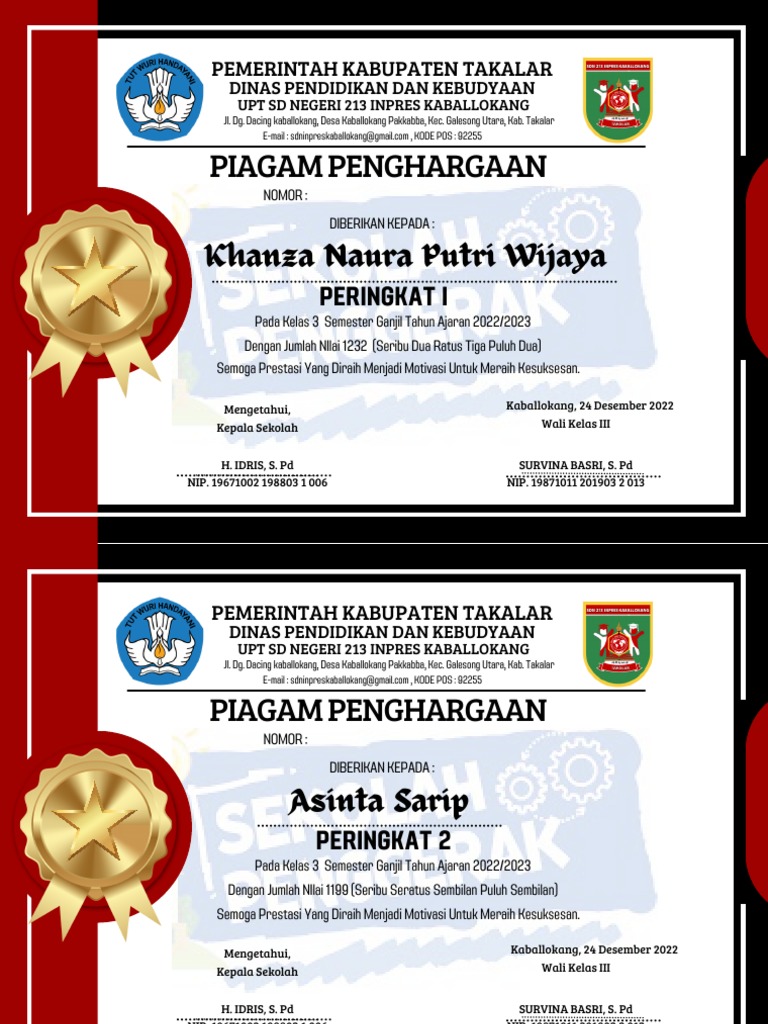 Salinan Dari Salinan Dari Sertifikat Kelas 1 | PDF Salinan Dari Salinan Dari Sertifikat Kelas 1 | PDF