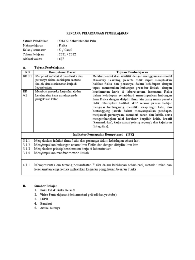 RPP, Penilaian Dan LKPD | PDF