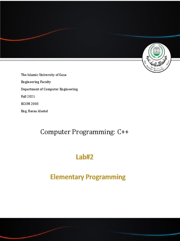 Lab 2 Pdf Data Type Variable Computer Science
