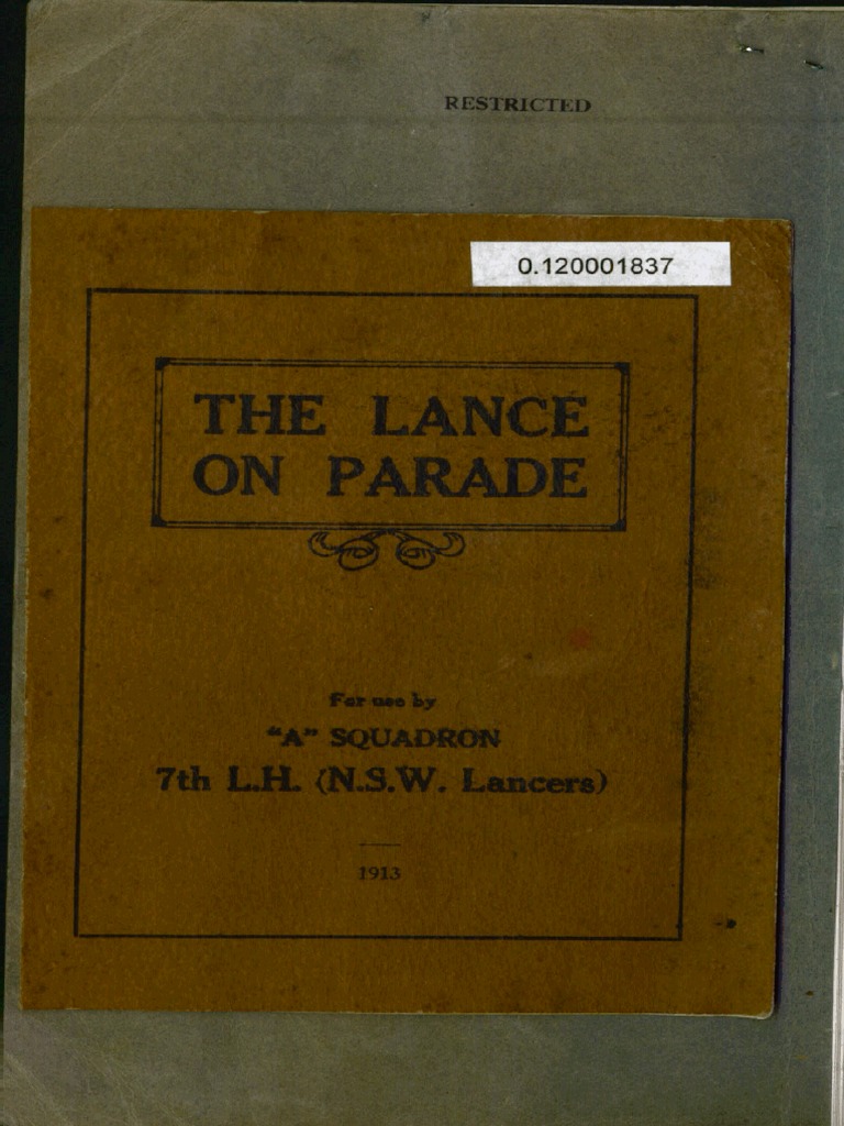 1913 The Lance On Parade For Use by 7th Light Horse | PDF ...
