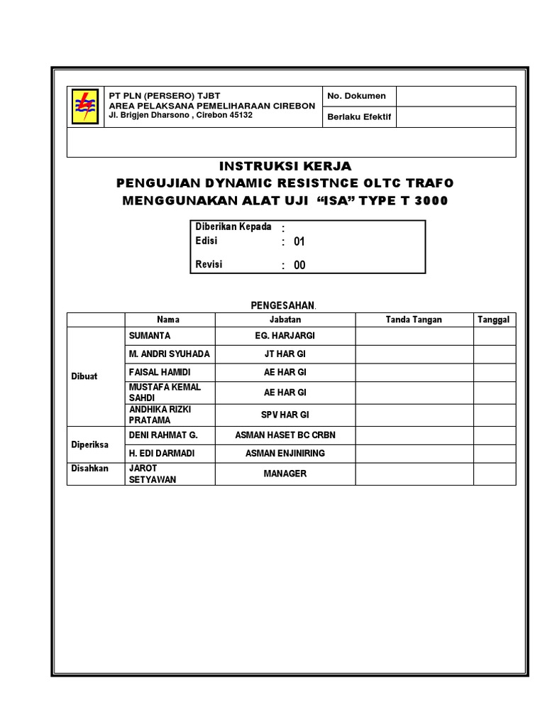 Pengujian Dinamis OLTC dengan ISA T3000 | PDF | Teknologi & Rekayasa