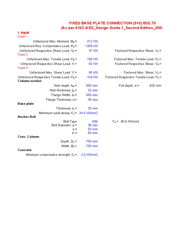 AISC Connection-2nd Edition - (3+3) Anchor Rod-Fixed | PDF | Screw ...