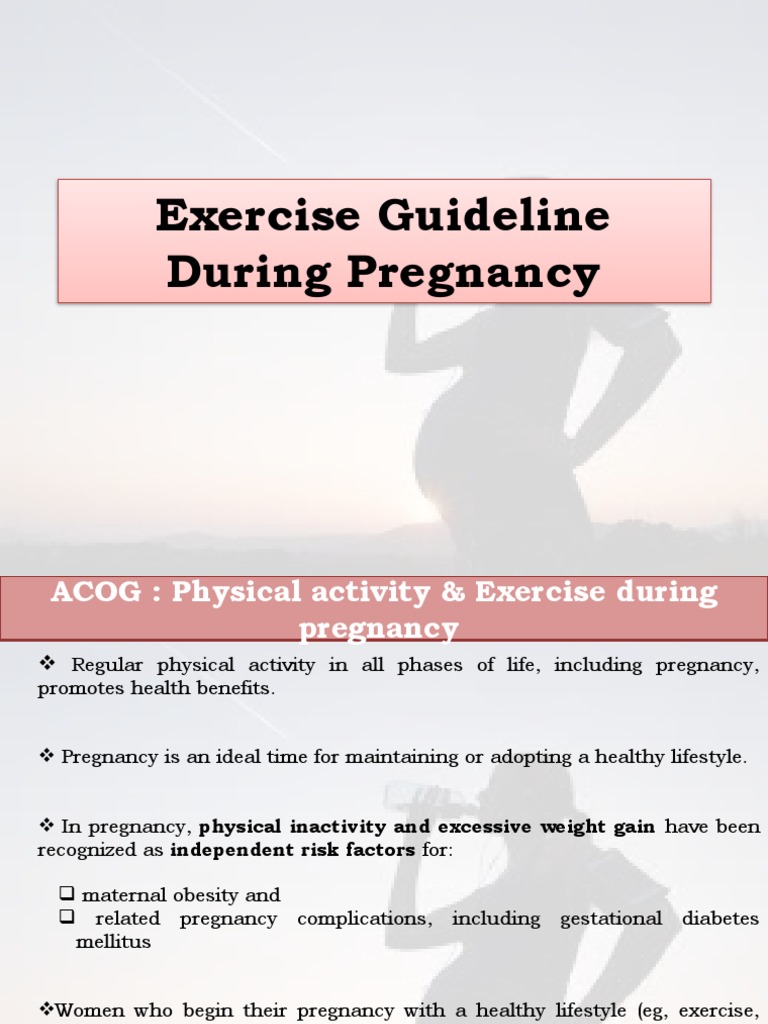 ACOG Exercise Guidelines for Pregnancy | PDF | Pregnancy | Nutrients