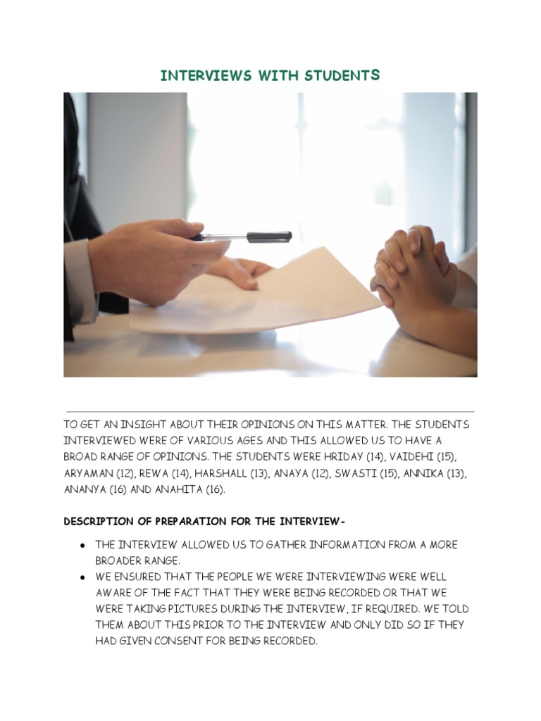 Interviews With Students | PDF | Waste | Plastic