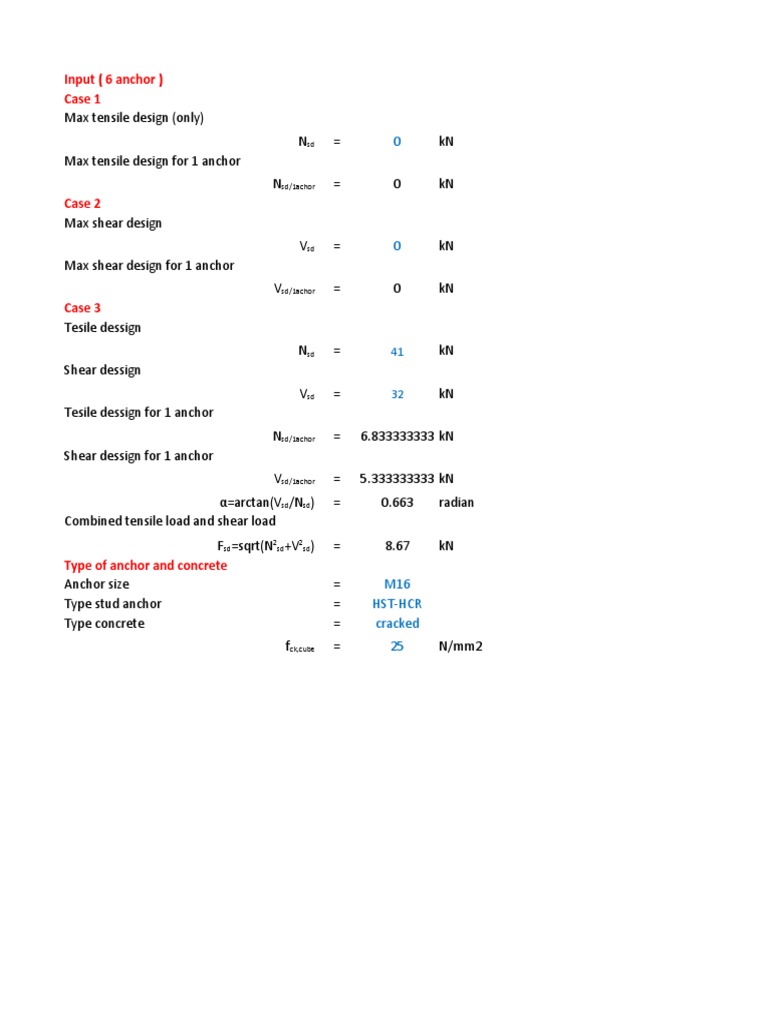 Hilti Bolt Connection-6 anchor-HST | PDF | Engineering | Concrete