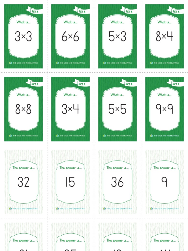 Free Printable Multiplication Flashcards | PDF | Teaching Methods ...