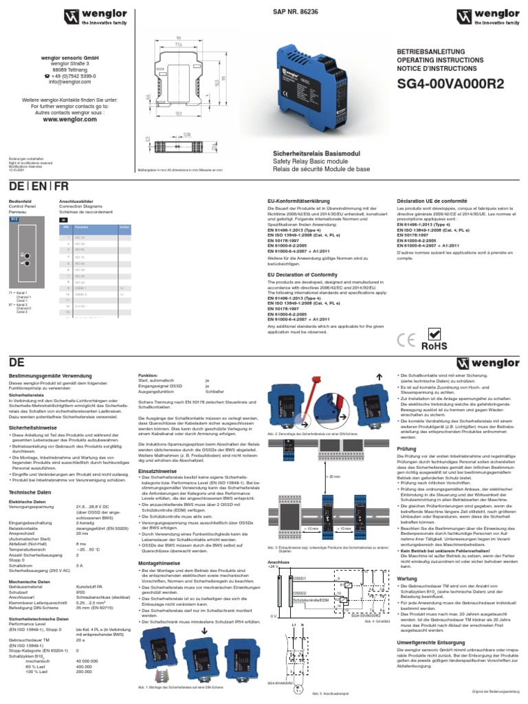 Operating Instructions SG4-00VA000R2 en | PDF