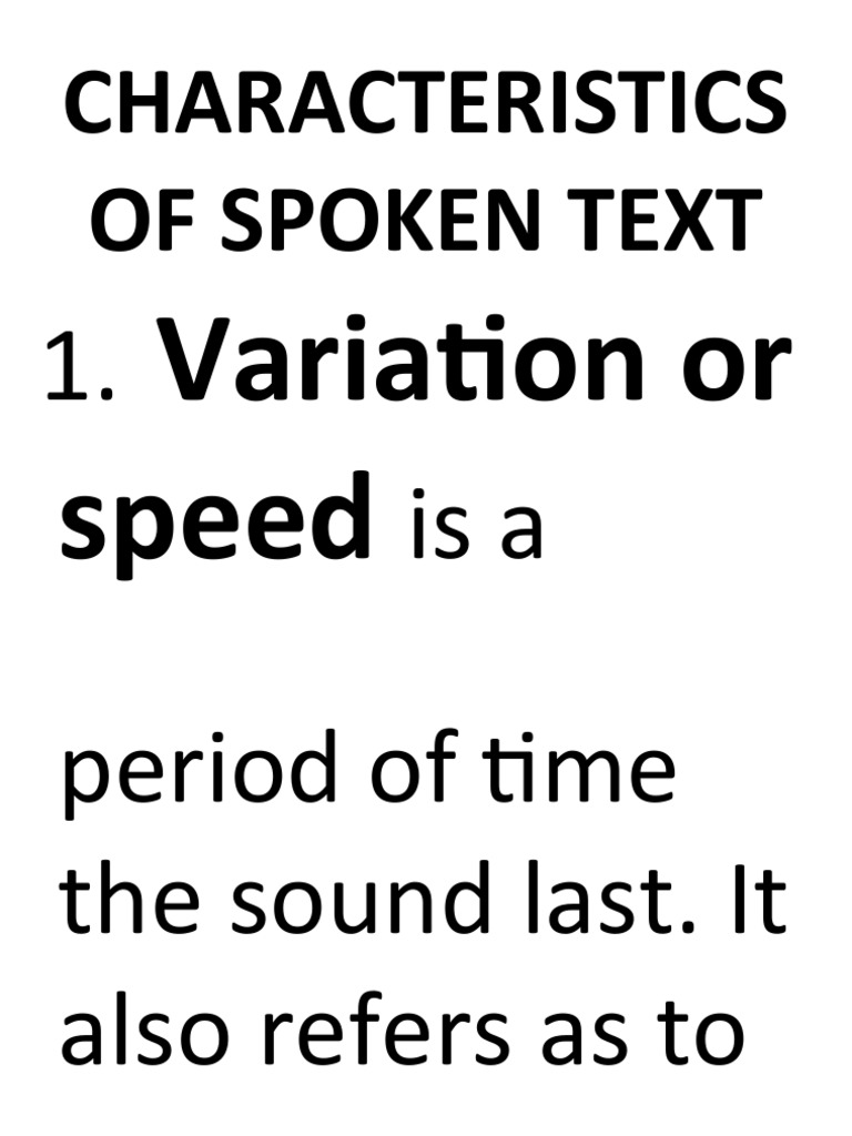 Characteristics of Spoken Text | PDF | Foreign Language Studies