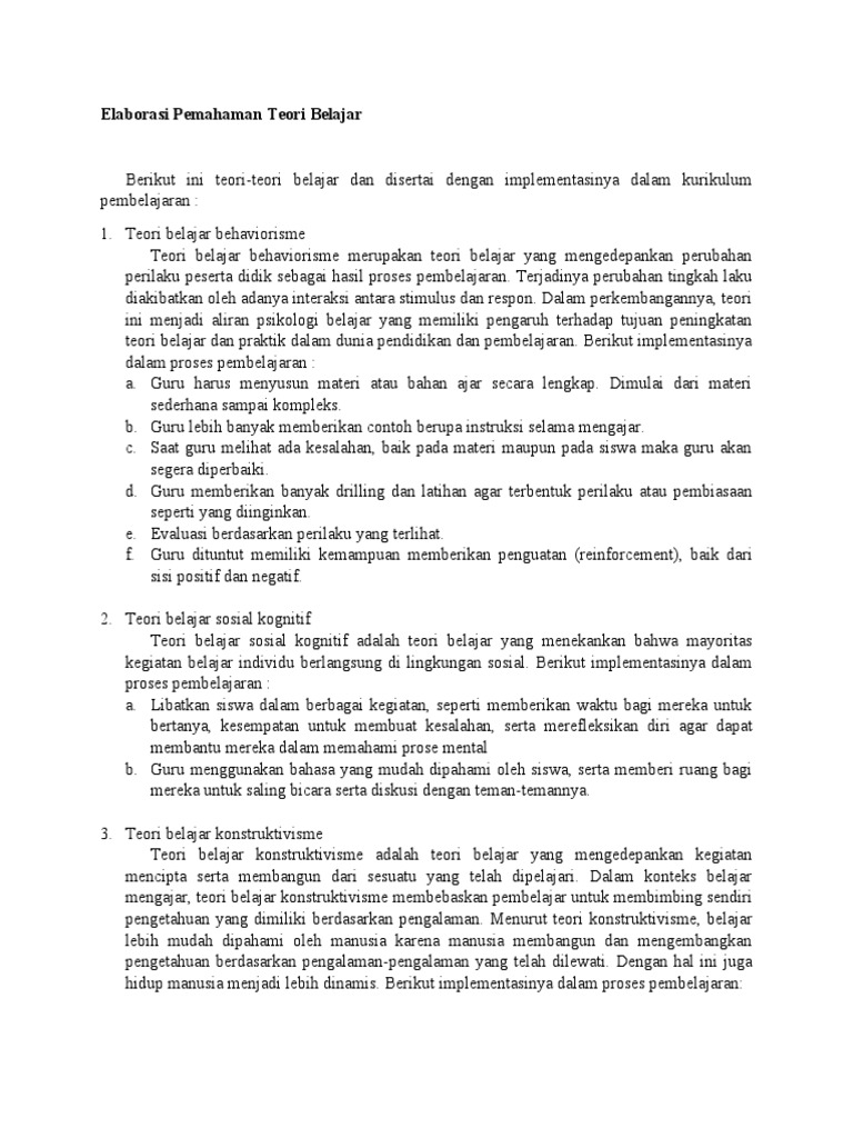 Elaborasi Pemahaman | PDF