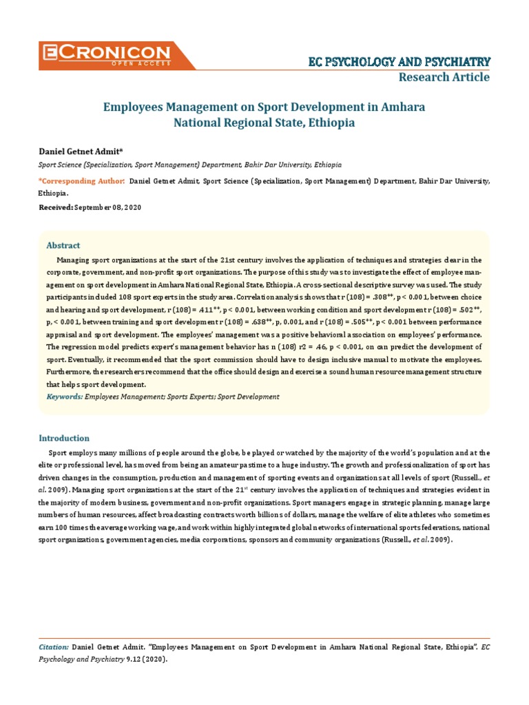 Employees Management On Sport Developmen | PDF | Human Resource ...