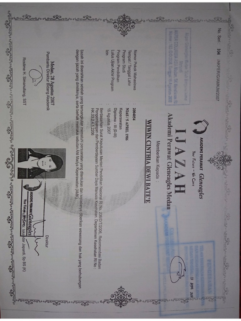 IJazah Dan Transkrip Nilai | PDF