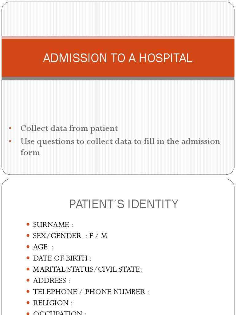 Admission To Hospital | PDF