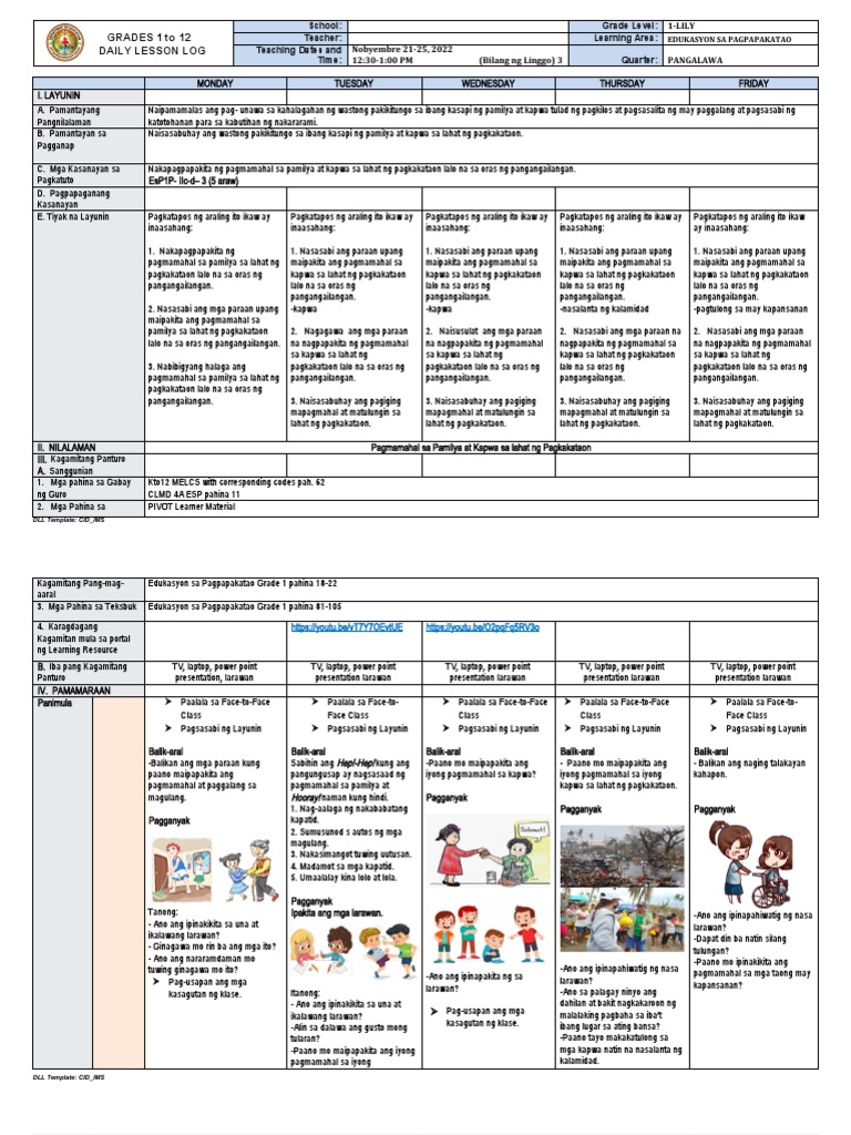 Esp Lesson Exemplar Grade 1.... | PDF