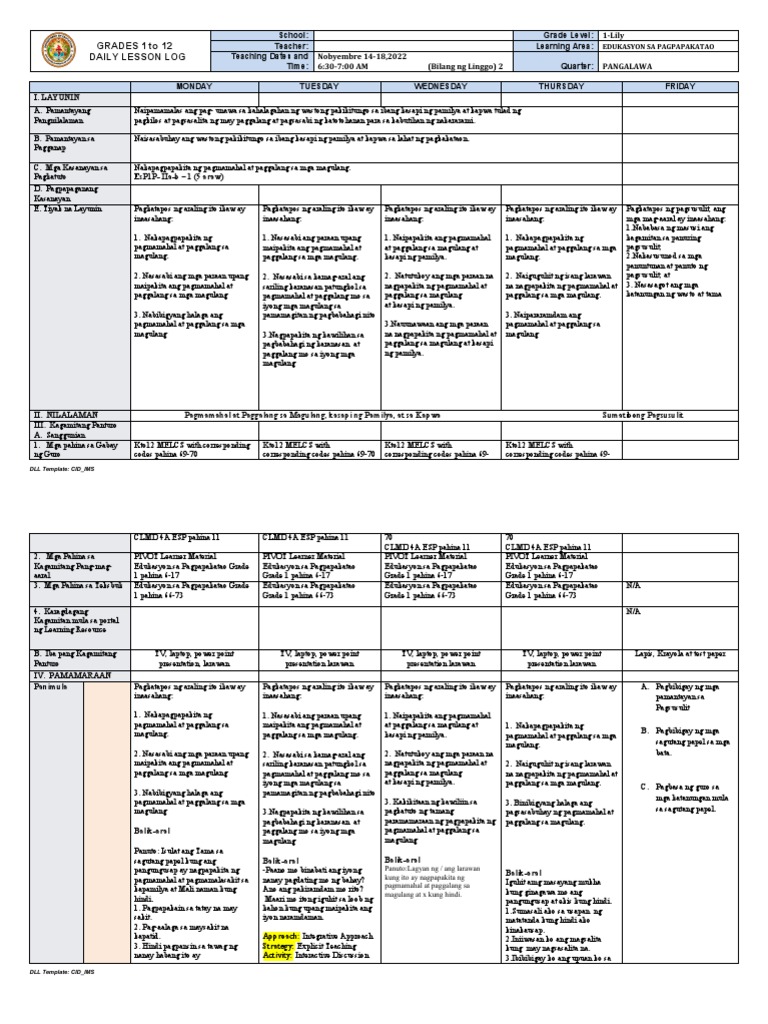 Esp Lesson Exemplar Grade 1.. | PDF