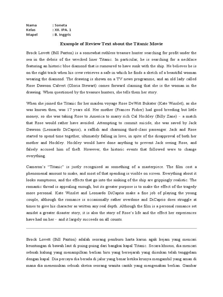 Titanic Movie Review and Summary | PDF