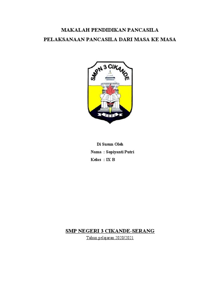 Cover MAKALAH SMP 3 Cikande | PDF