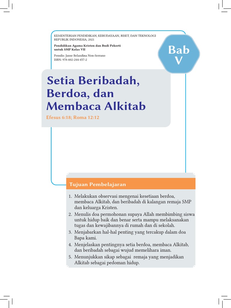 BAB V - Setia Beribadah Berdoa Dan Membaca Alkitab | PDF | Gaya Hidup
