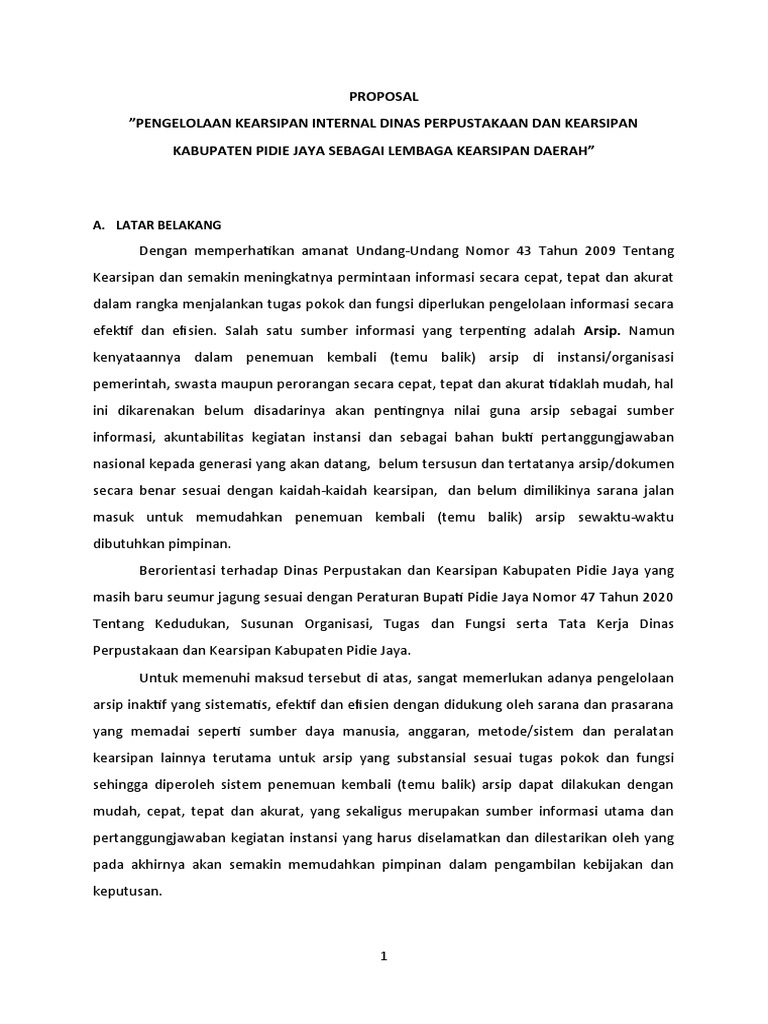 Proposal Kearsipan | PDF