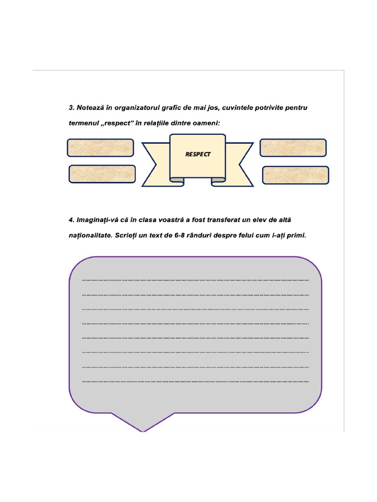 Acceptare Si Respect - Fisa de Lucru 02 | PDF