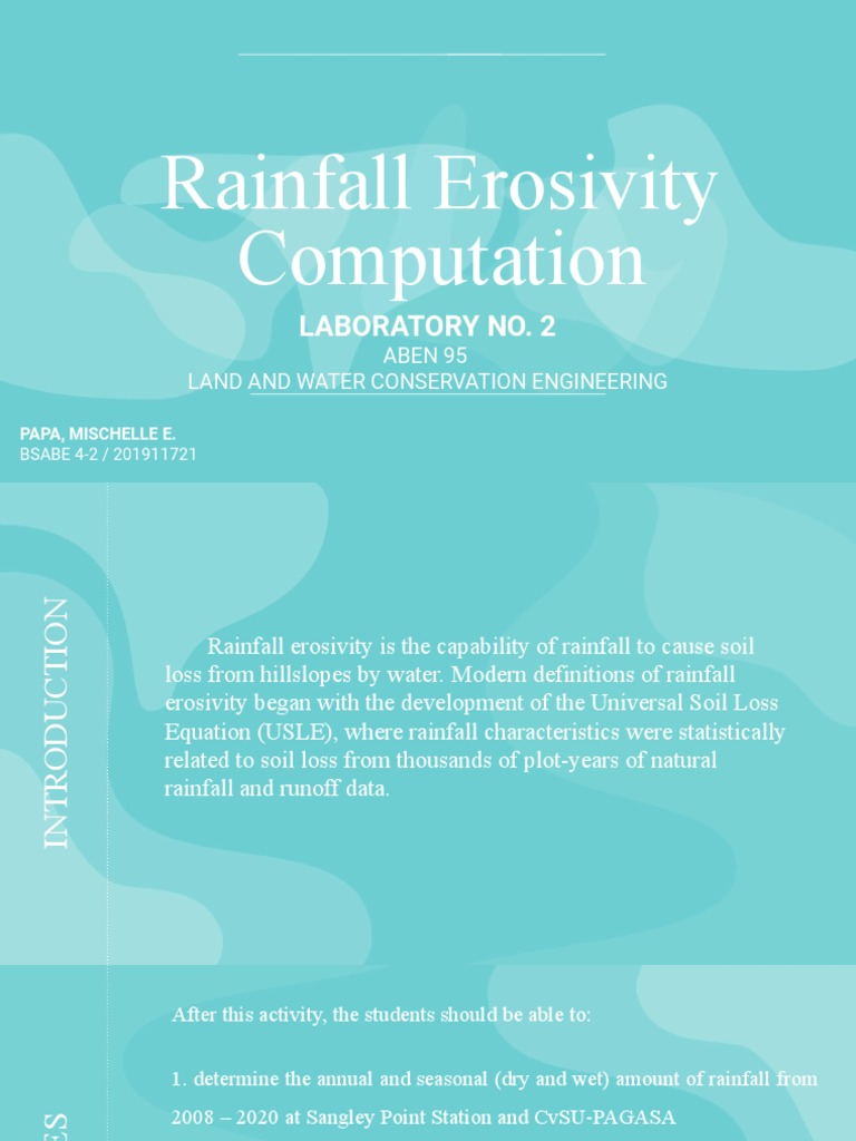 Rainfall Erosivity Computation | PDF | Wet Season | Rain