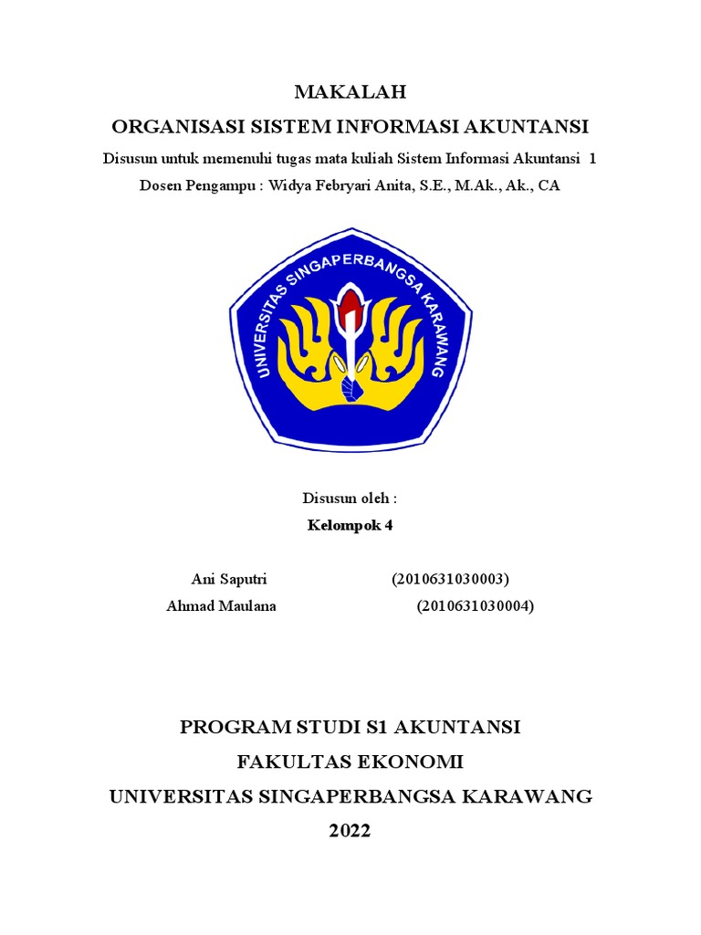 Organisasi SIA 1 | PDF