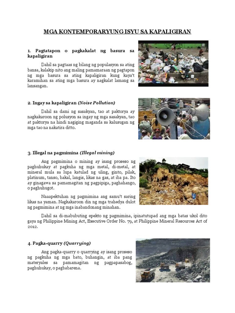 Mga Kontemporaryung Isyu Sa Kapaligiran | PDF