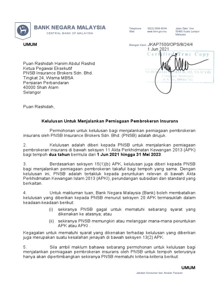 Bank Negara Malaysia 2021-2023 - CTC | PDF