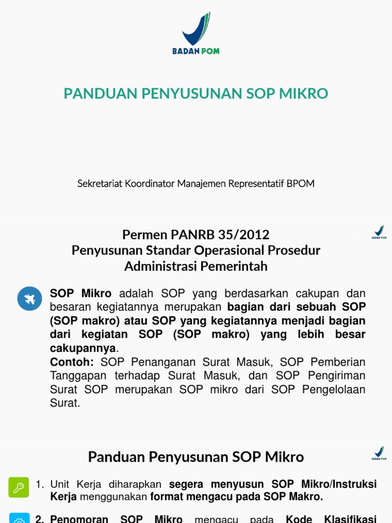 Panduan Penyusunan SOP Mikro 2021 Rev 2 | PDF