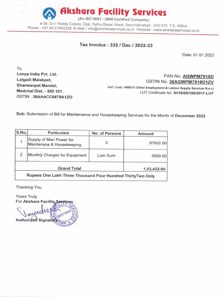 Akshara Invoice | PDF
