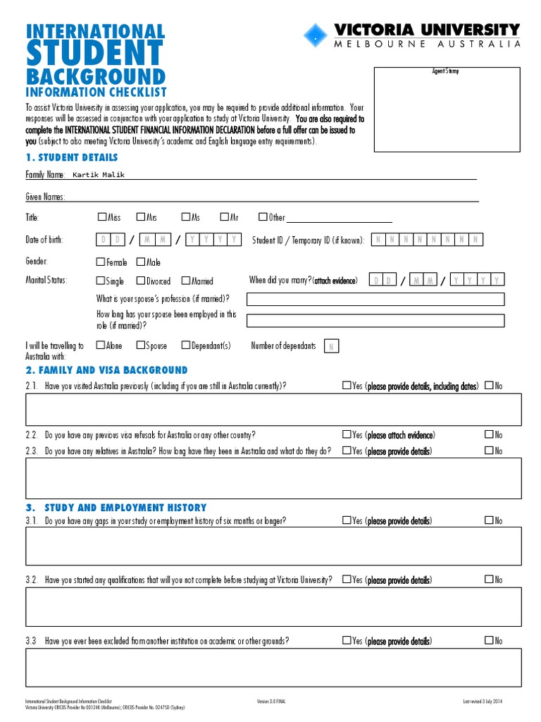 Final Background Checklist - Victoria | PDF | Government | Justice