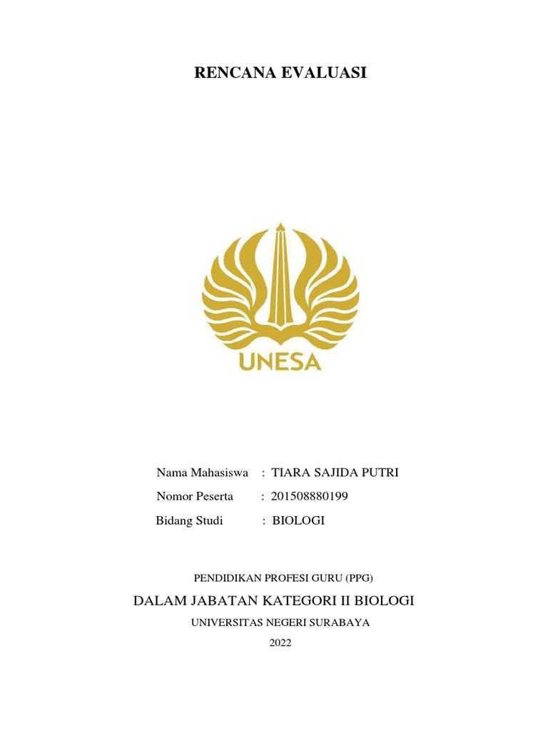 Rencana Evaluasi - PPG Daljab 2022 Tiara Sajida Putri | PDF