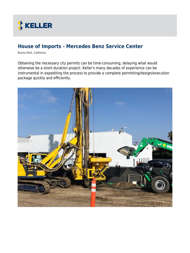 House of Imports Mercedes Benz Service Center | PDF | Foundation ...