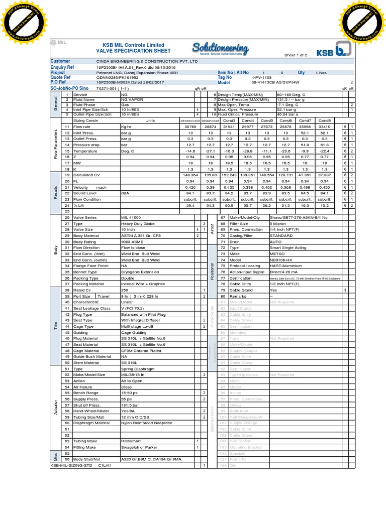 Cv Calculation Pdf Valve Pipe Fluid Conveyance