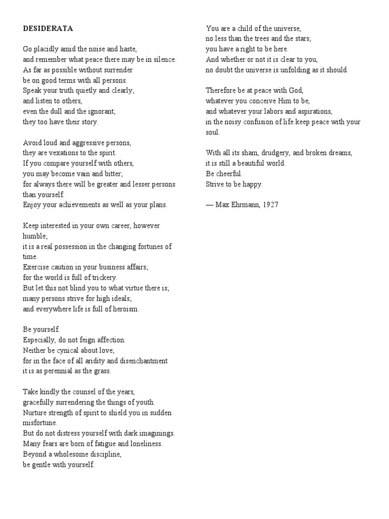 DESIDERATA | PDF