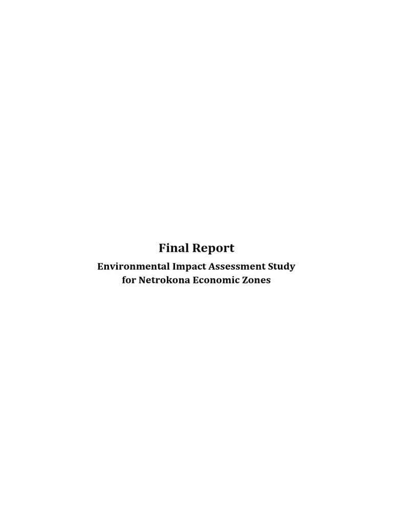 Final EIA Report of Netrakona EZ | PDF | Environmental Impact Assessment | Risk Assessment