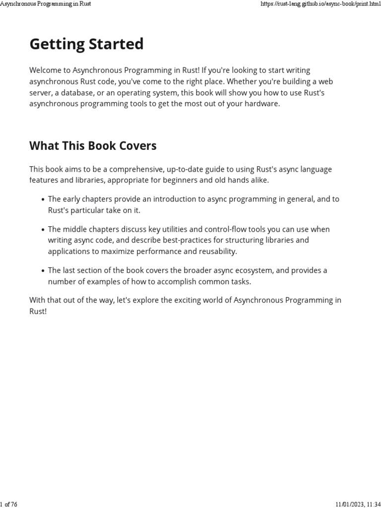 Asynchronous Programming in Rust | PDF | Thread (Computing) | Runtime ...