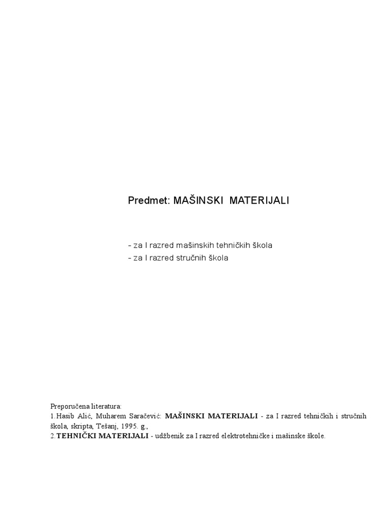 Masinski Materijali | PDF