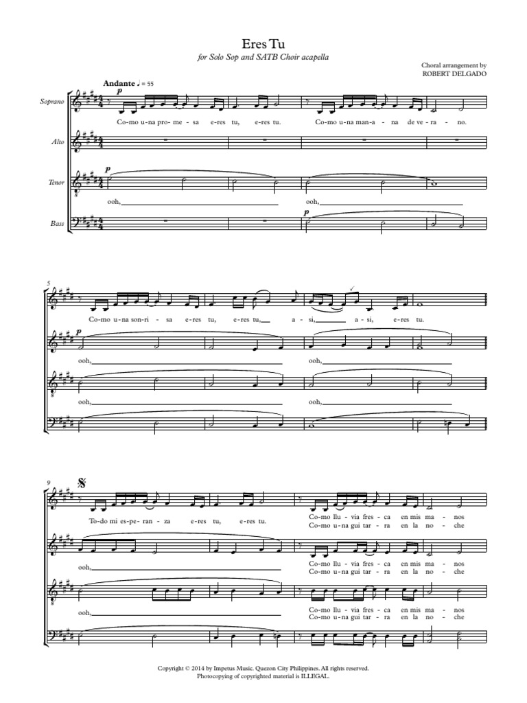 Eres Tu SATB | PDF | Alphabet latin