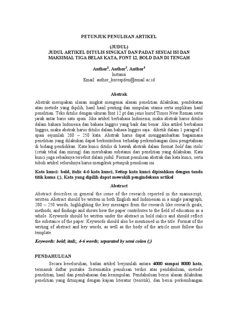 Petunjuk Penulisan Artikel Akademik Writing | PDF