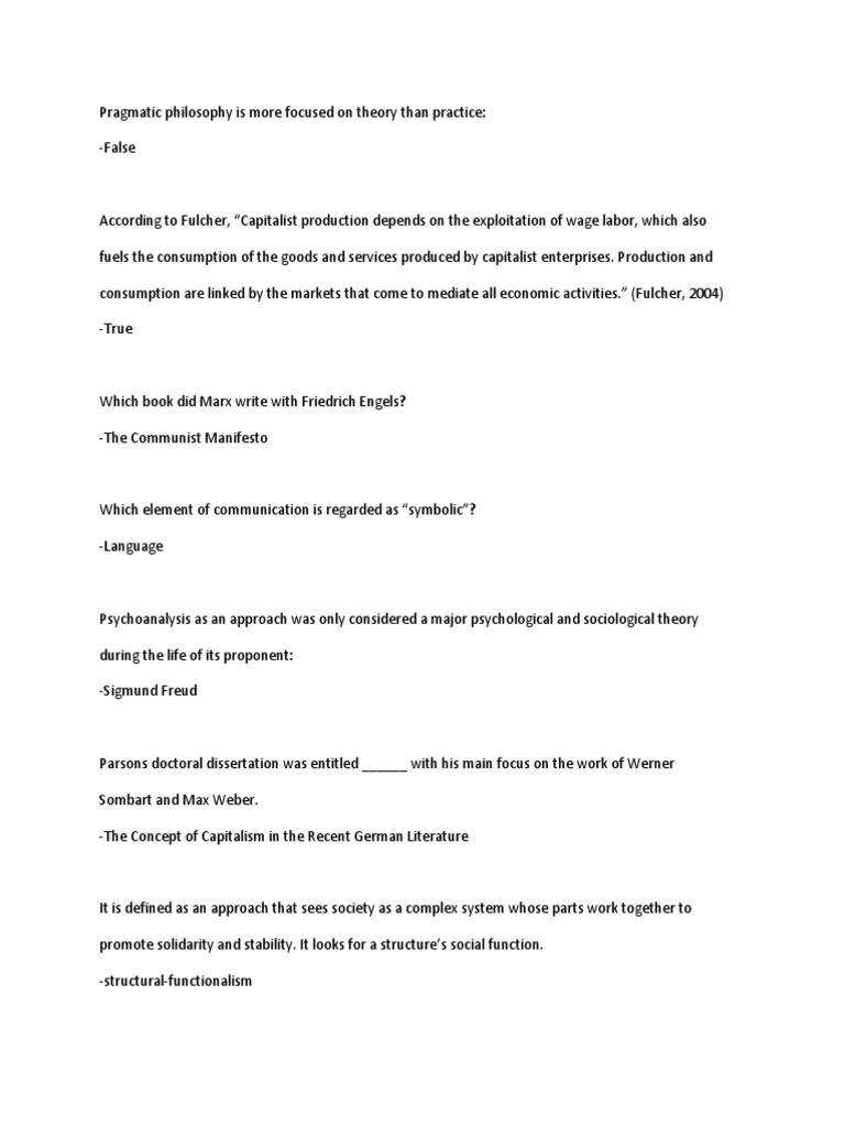 Pragmatic Philosophy Is More Focused On Theory Than Practice | PDF | Capitalism | Karl Marx